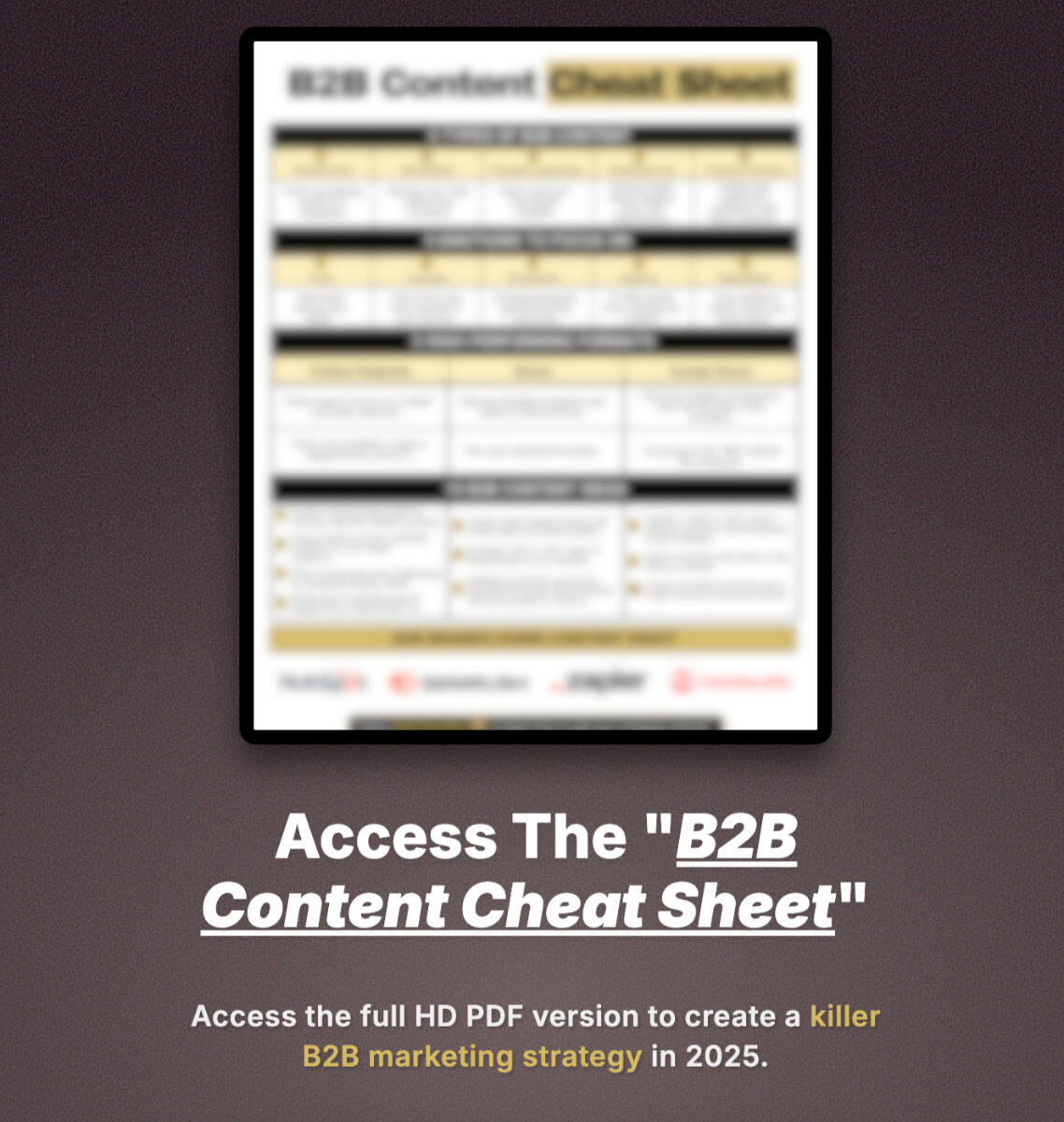 Access The Content Cheat Sheet